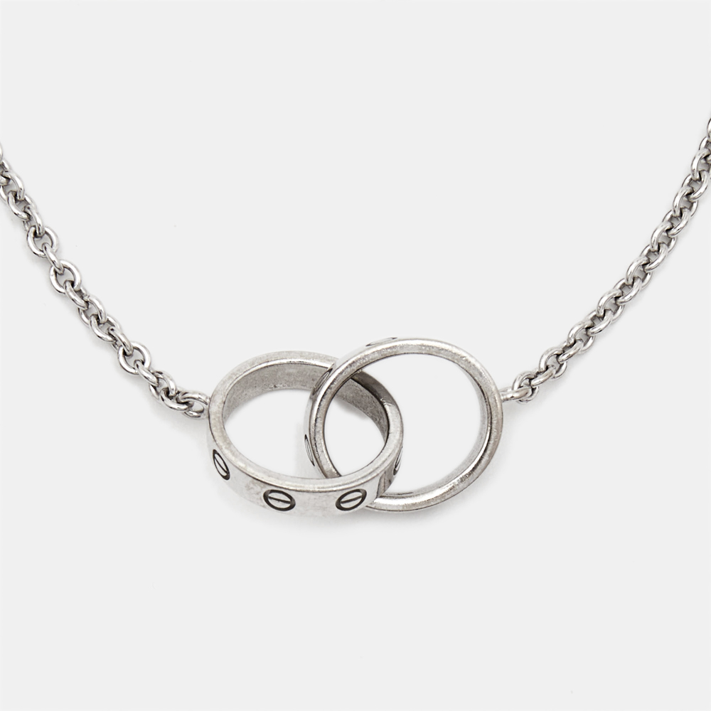 Cartier Love Interlocking Loops 18k White Gold Bracel… - Gem